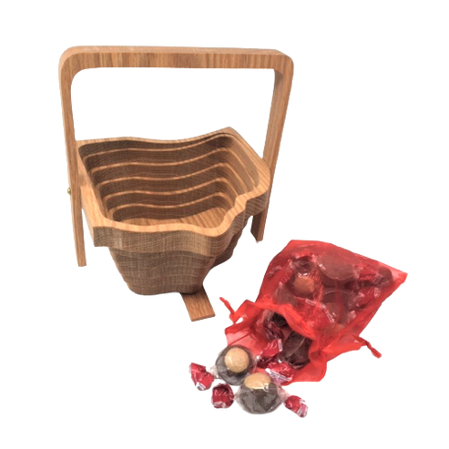 AMISH FOLD DOWN BASKET WITH BUCKEYES – Flavor of Ohio Gift Baskets